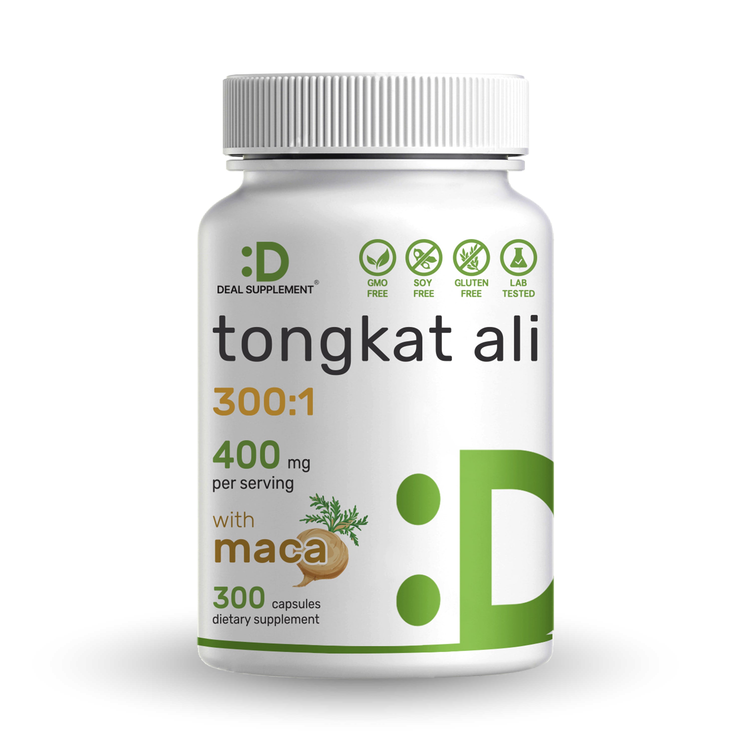 Tongkat Ali Extract 300:1 400mg & Maca Root 400mg | 300 Capsules – Deal ...